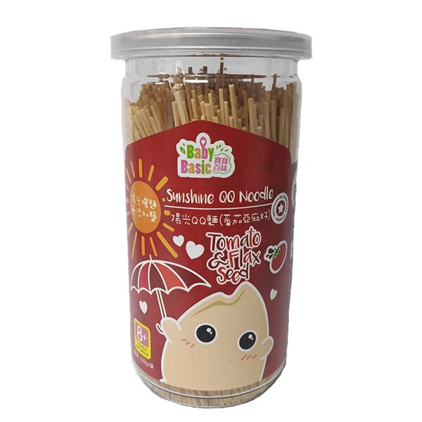 Mama Outlet - - Baby Basic 寶寶百味 陽光QQ麵(蕃茄亞麻籽) - 罐裝 220g - 嬰兒用品 | 母嬰用品 | 孕婦用品專門店 | 嬰兒用品網購