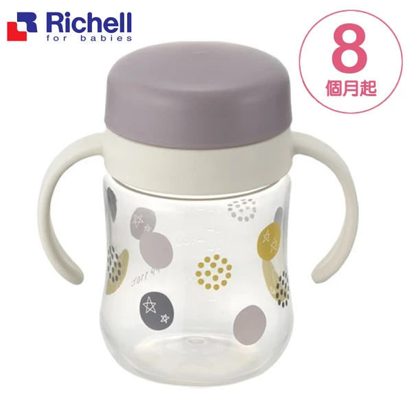 Mama Outlet - - 日本Richell TLI 第三階段360度防漏水杯-波點 200ml - 嬰兒用品 | 母嬰用品 | 孕婦用品專門店 | 嬰兒用品網購